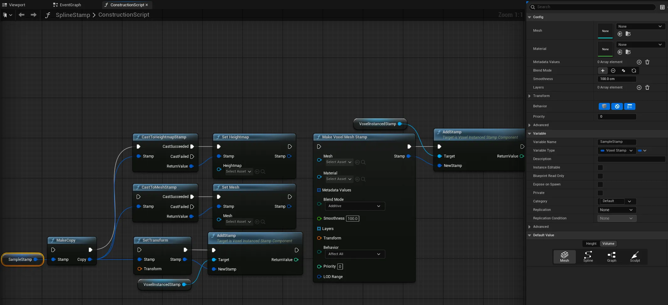 Spawning & Configuring Stamps | Voxel Plugin